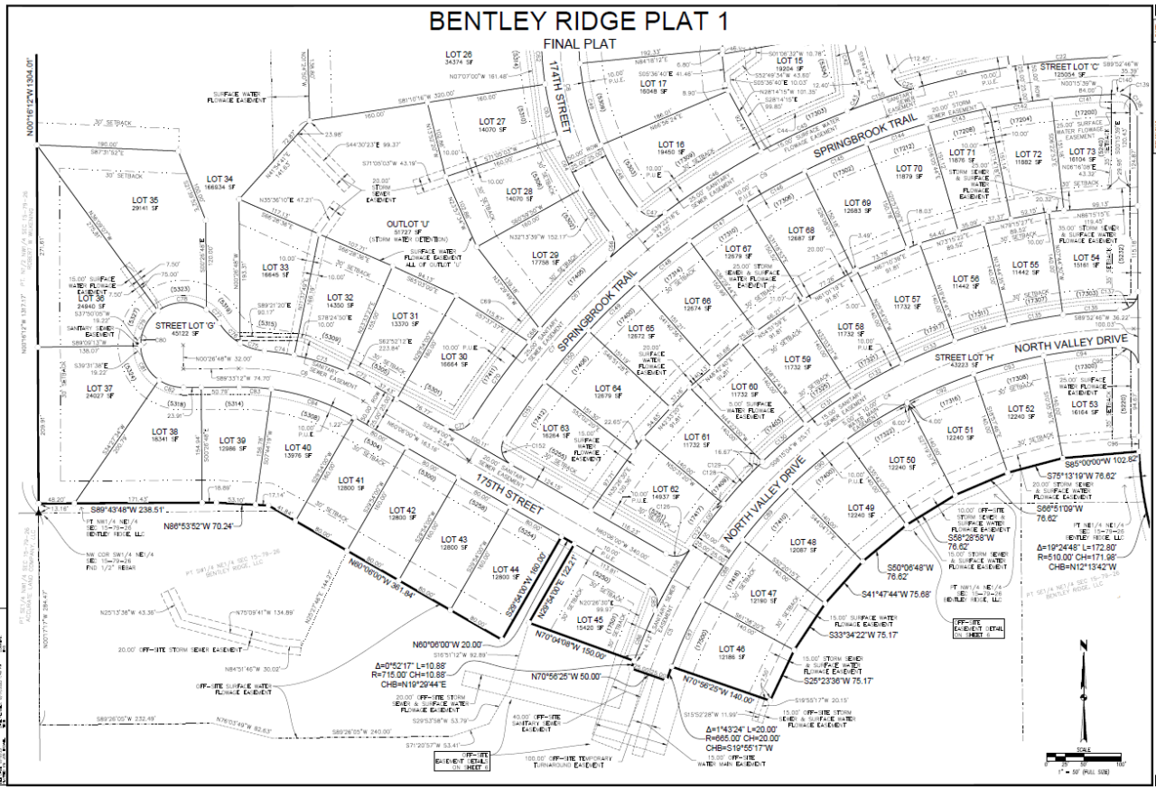 Bentley Ridge Plat 1 Map - Accurate Development